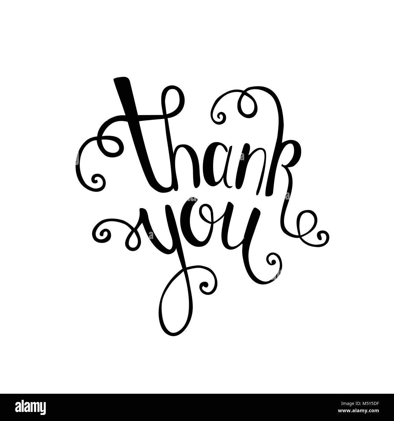 Thank You handwritten inscription. Hand drawn lettering. Thank You ...