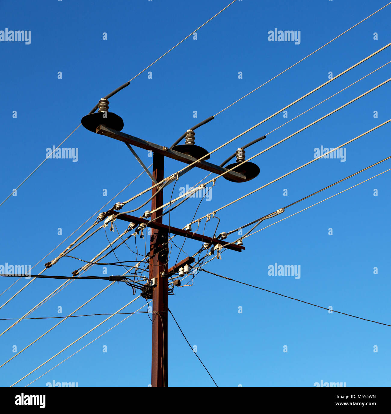 in australia the concept of power line with electrical pole in the ...