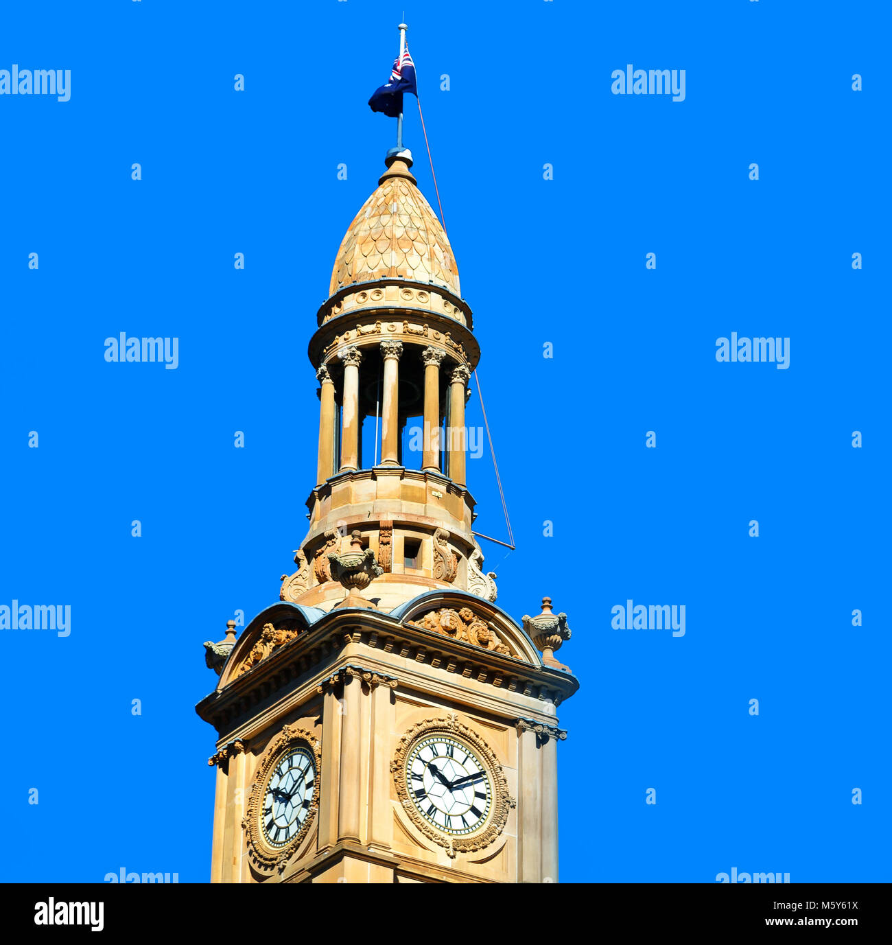 in australia sydney the antique clock tower in the sky Stock Photo - Alamy
