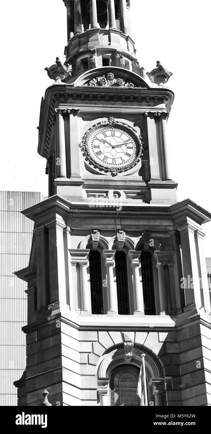 in australia sydney the antique clock tower in the sky Stock Photo - Alamy