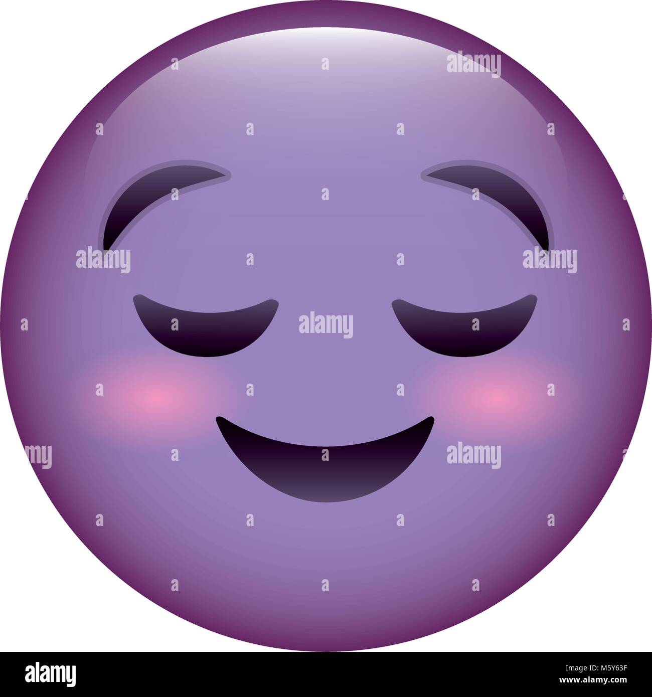 purple emoticon cartoon face grinning closed eyes Stock Vector Image ...