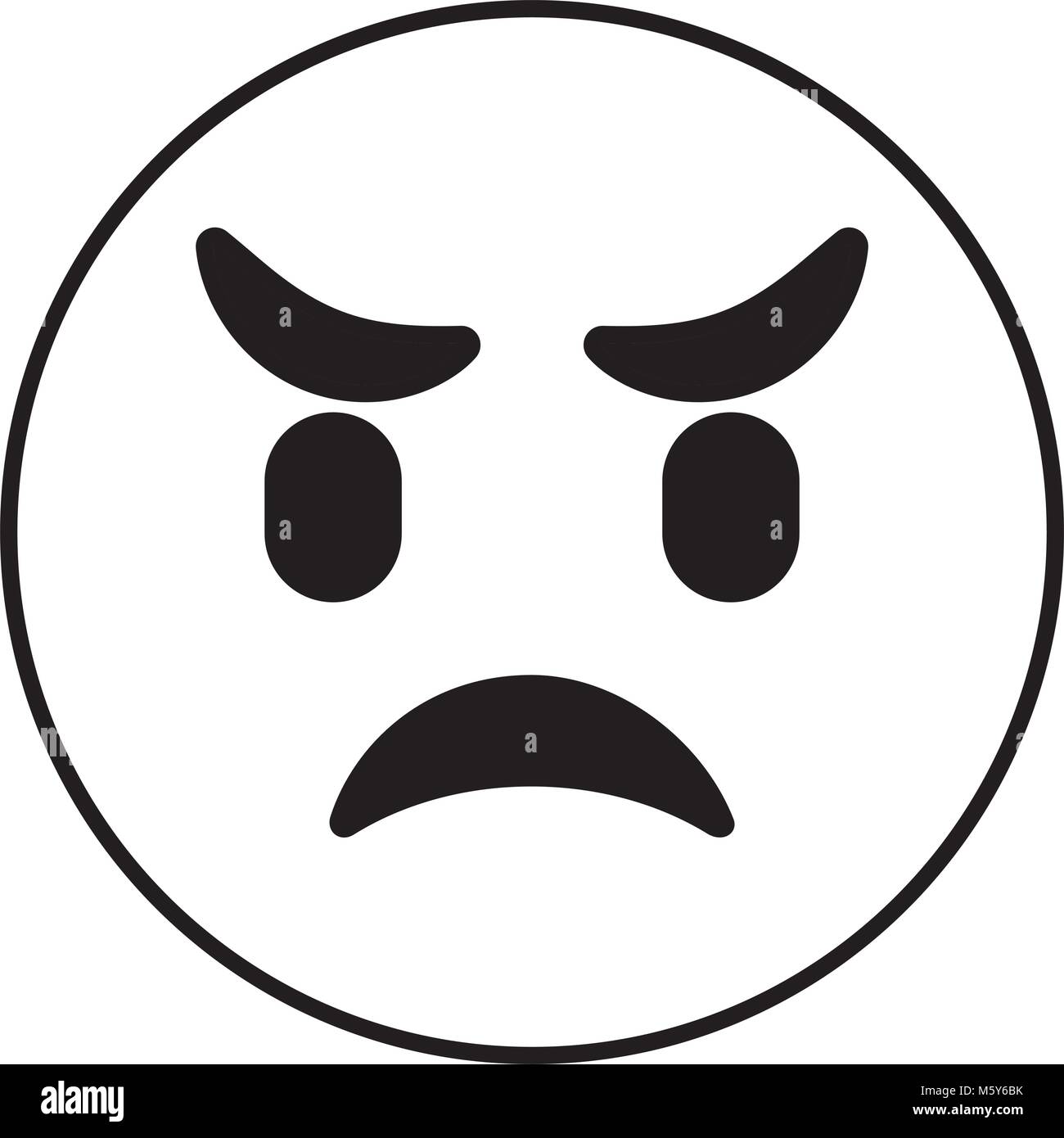 cute smile emoticon angry expression Stock Vector Image & Art - Alamy