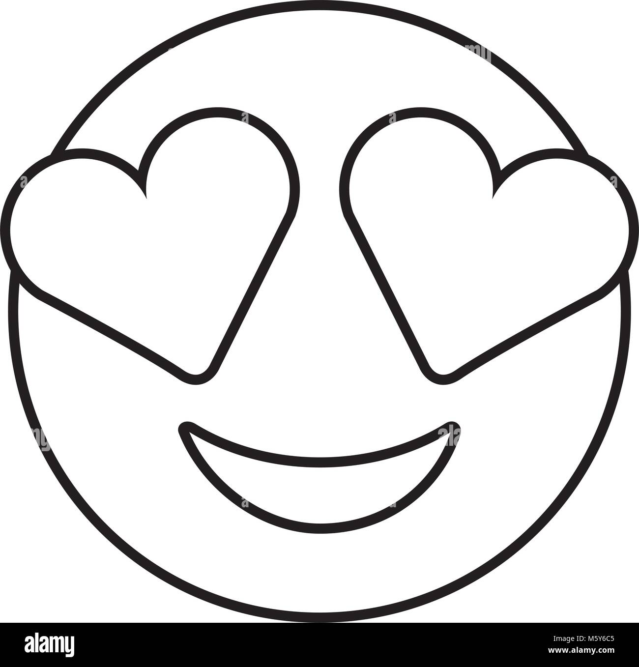 emoticon cartoon face in love expression Stock Vector Image & Art - Alamy