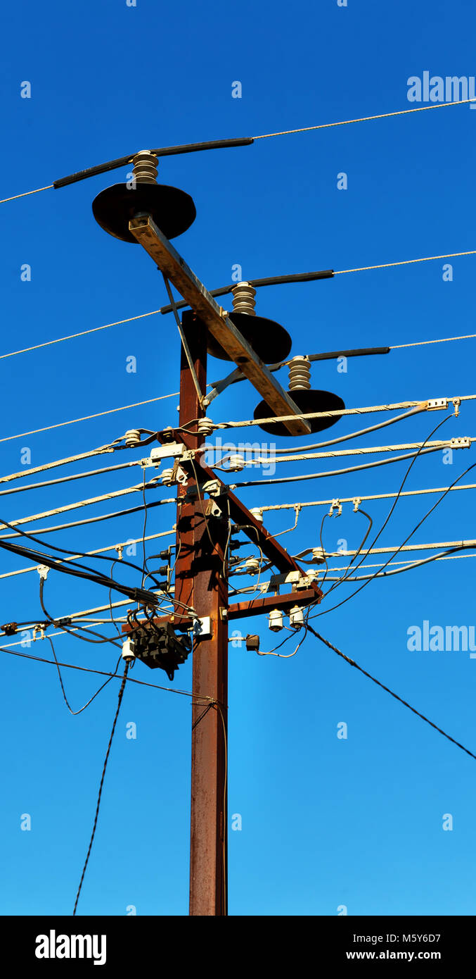 in australia the concept of power line with electrical pole in the ...