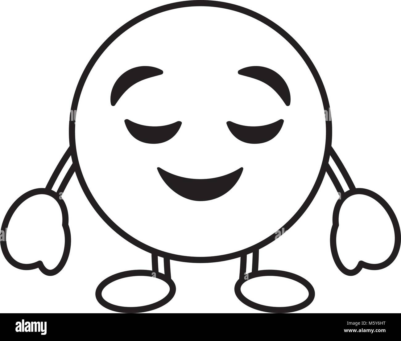 emoticon cartoon face grinning closed eyes character Stock Vector Image ...