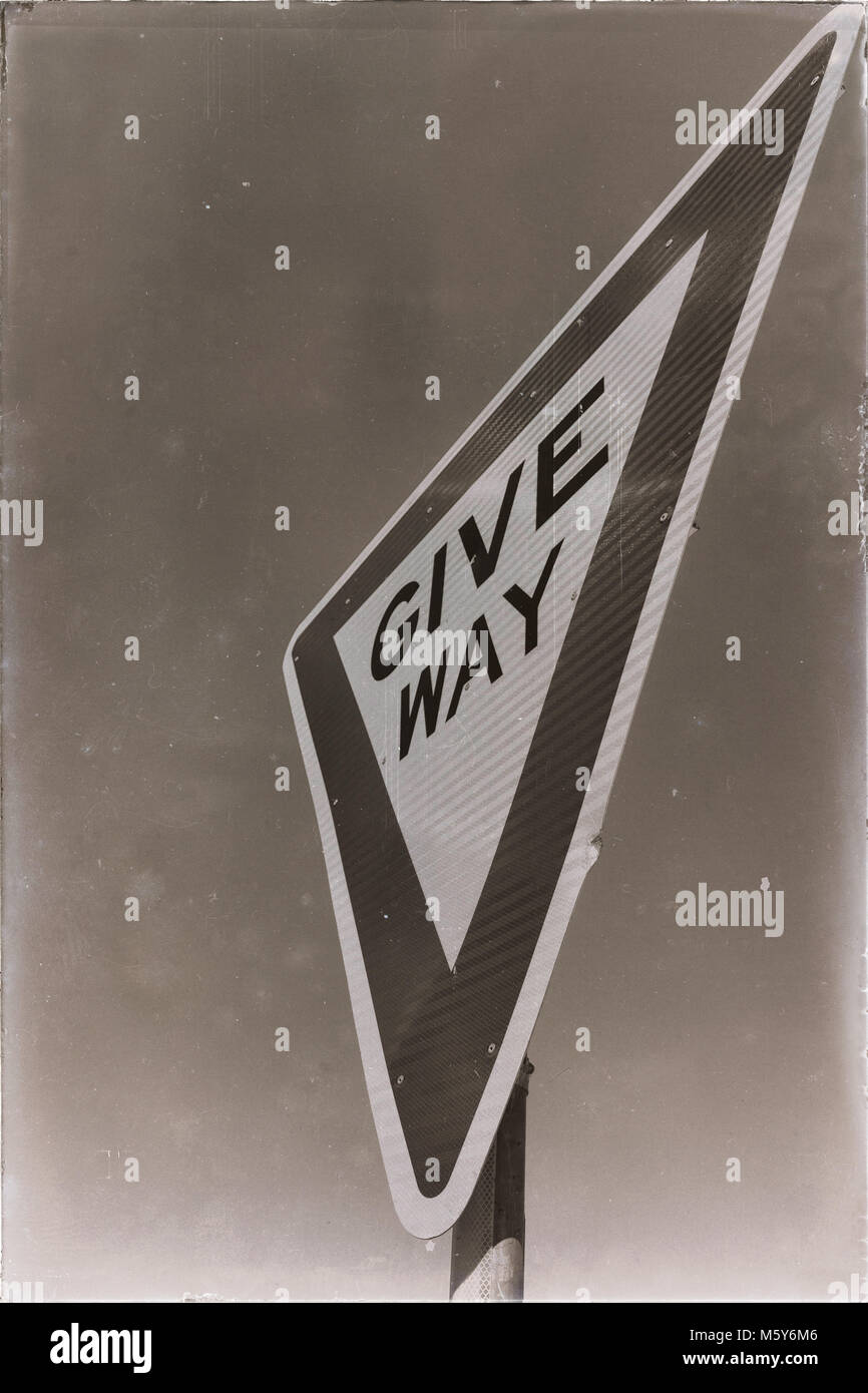 in australia the road street signal of give way Stock Photo - Alamy