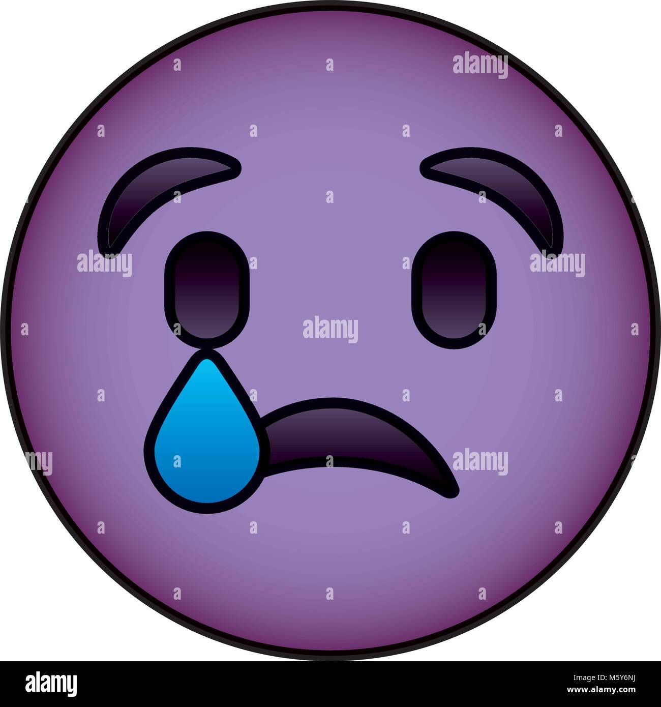cute purple smile emoticon sad tear Stock Vector Image & Art - Alamy