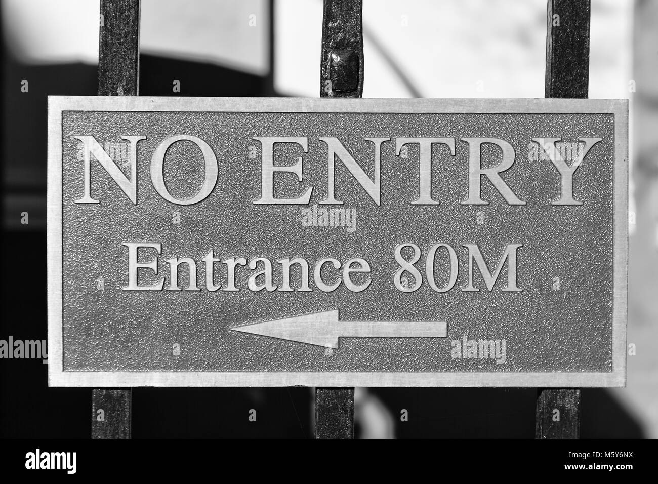 in australia the sign of entrance in the background Stock Photo - Alamy