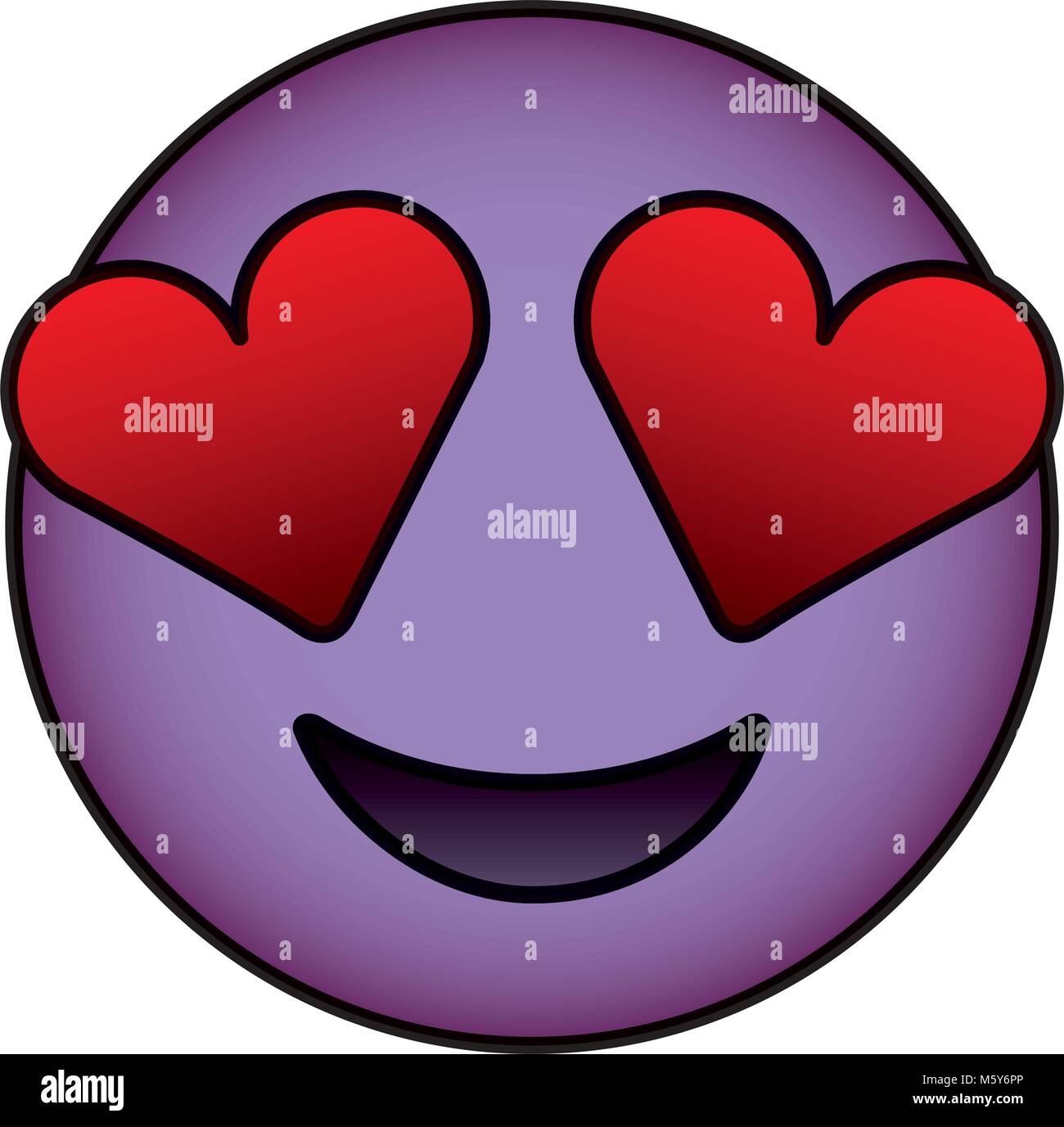 purple emoticon cartoon face in love Stock Vector Image & Art - Alamy