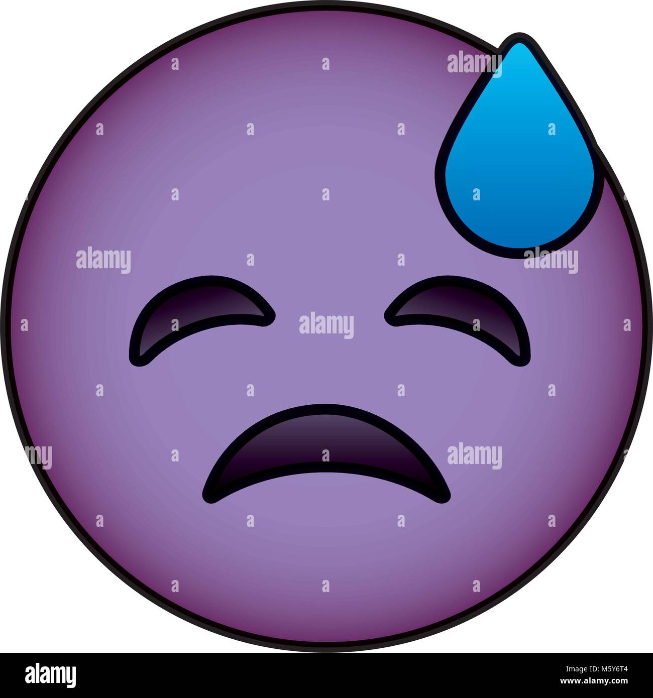 purple emoticon cartoon face depressive tear Stock Vector Image & Art ...