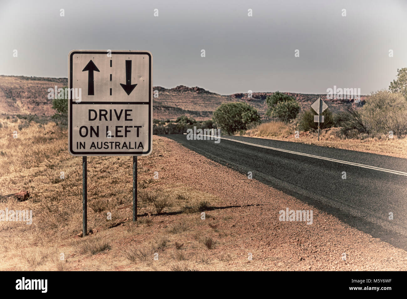 in australia the sign of drive on left like concept of safety Stock ...