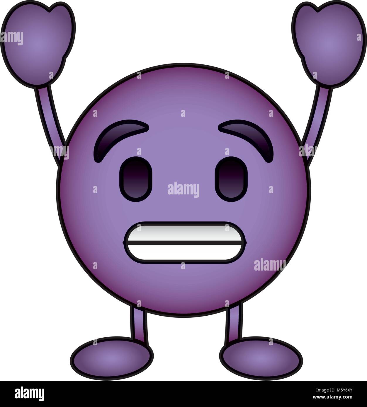 purple emoticon cartoon face toothy smile character Stock Vector Image ...