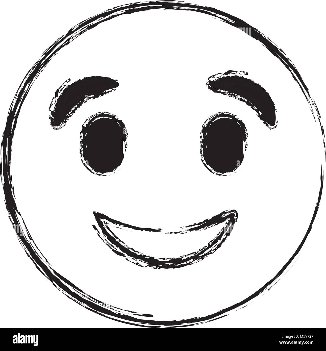 cute smile happy emoticon cartoon expression Stock Vector Image & Art ...