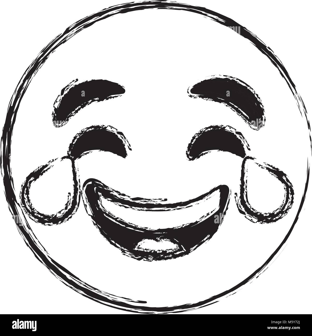 cute smile emoticon happy tears expression Stock Vector Image & Art - Alamy