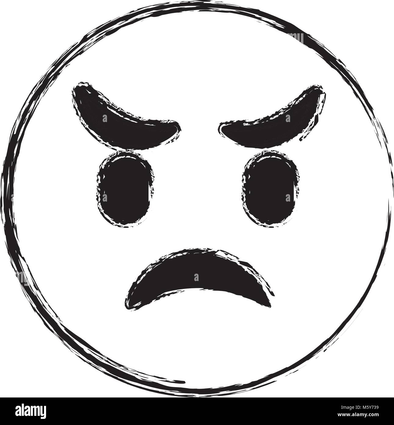 cute smile emoticon angry expression Stock Vector Image & Art - Alamy
