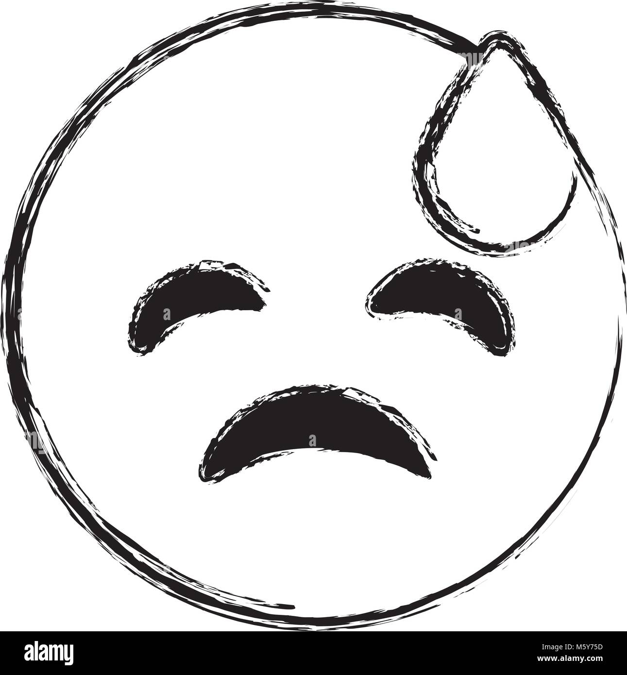 emoticon cartoon face depressive tear expression Stock Vector Image ...