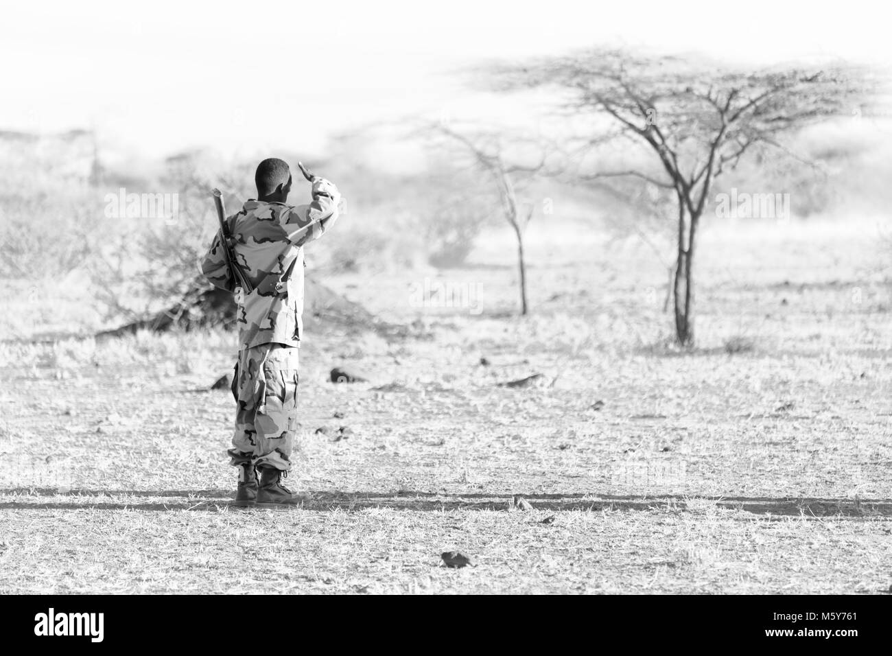 africa in the land of ethiopia a black soldier and his gun looking the ...