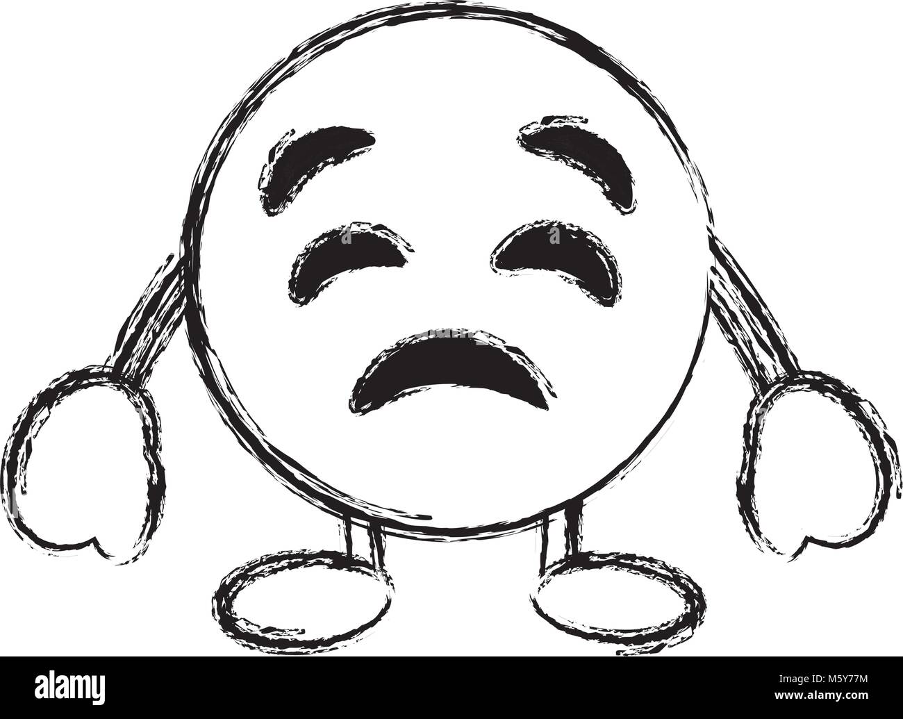 emoticon cartoon face sad character Stock Vector Image & Art - Alamy