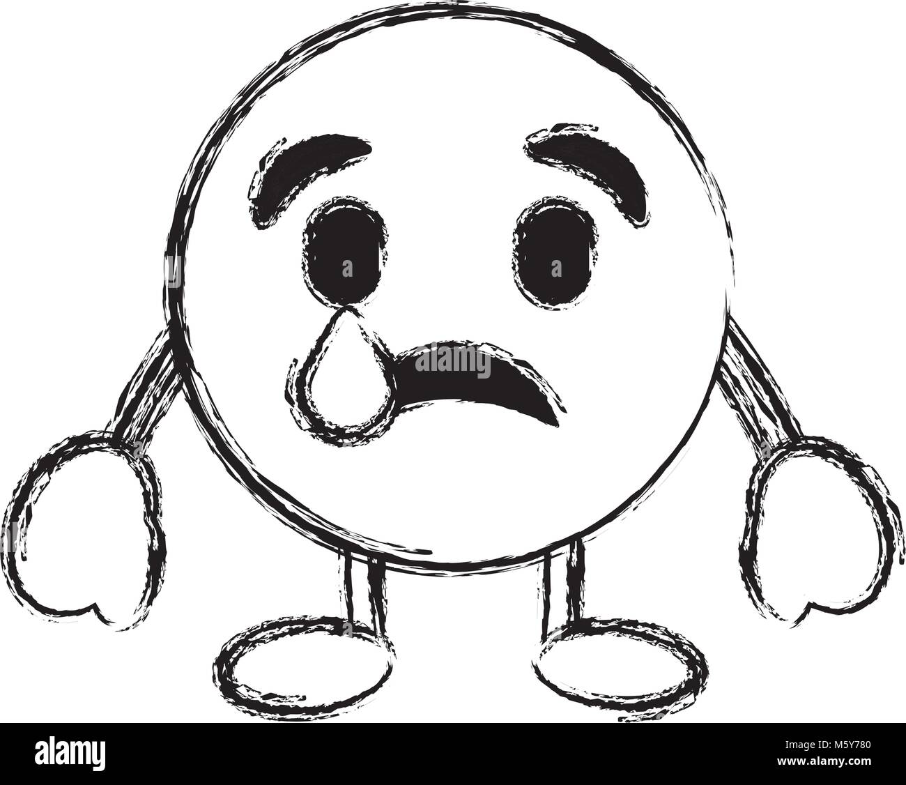 emoticon cartoon face depressive tear character Stock Vector Image ...