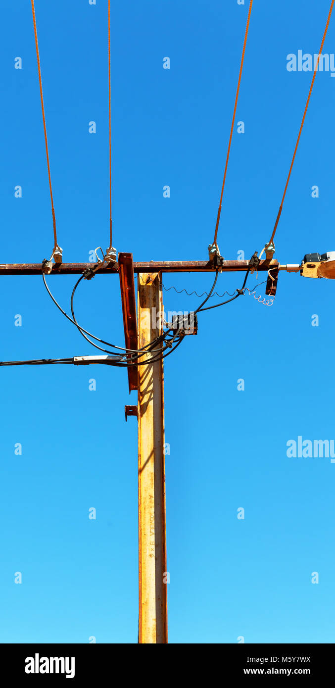 in australia the concept of power line with electrical pole in the ...