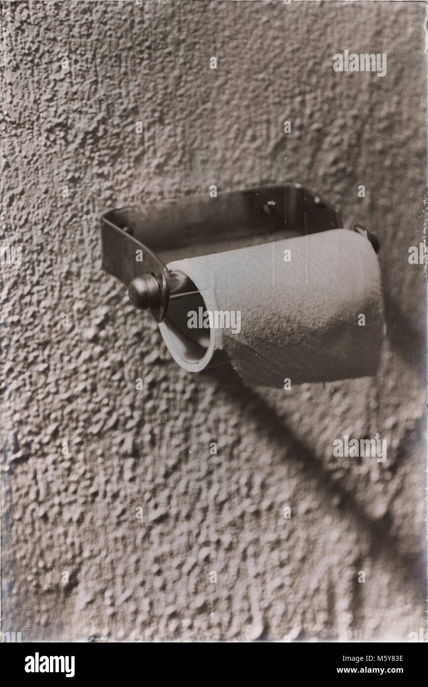 abstract texture background of a toilet paper in the public bathroom ...