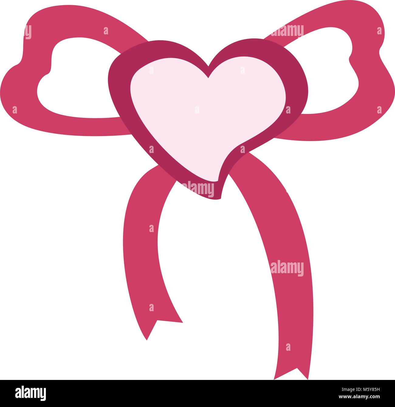 Heart love ribbon outline vector hi-res stock photography and images ...