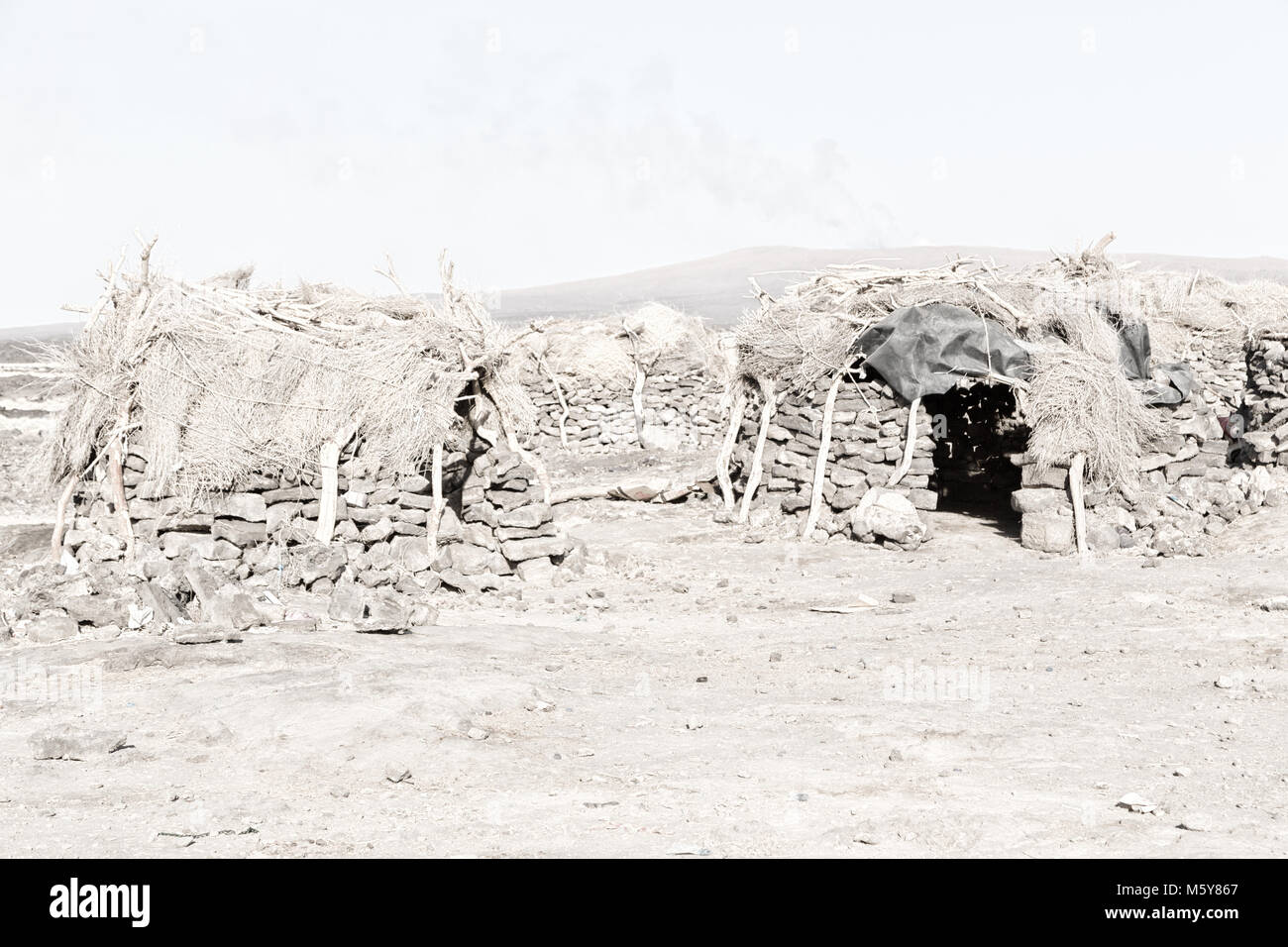 in ethiopia africa the poor house of people in the desert of stone ...