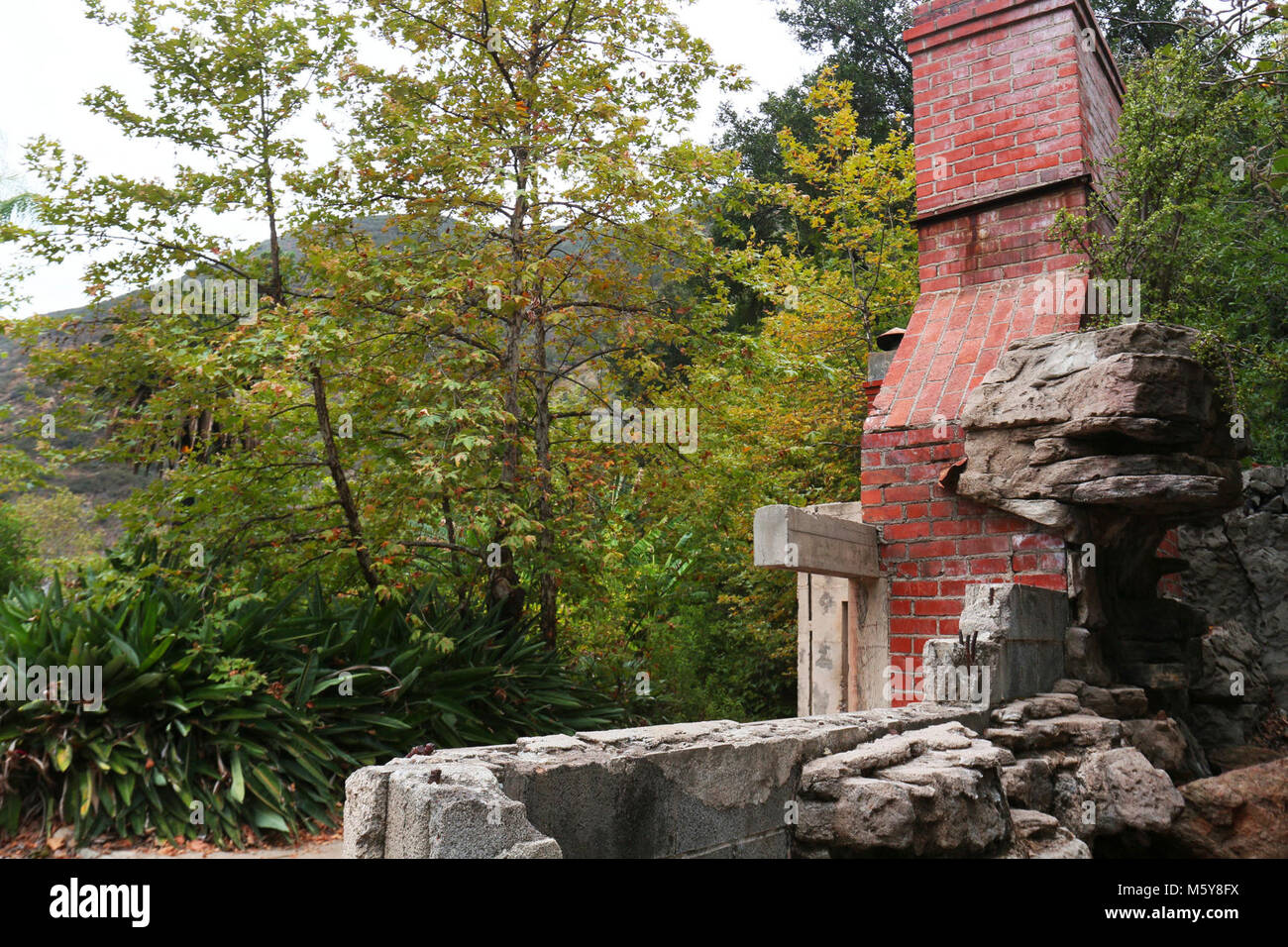 Architectural ruins of Robert's Ranch House. Stately remains of Robert ...