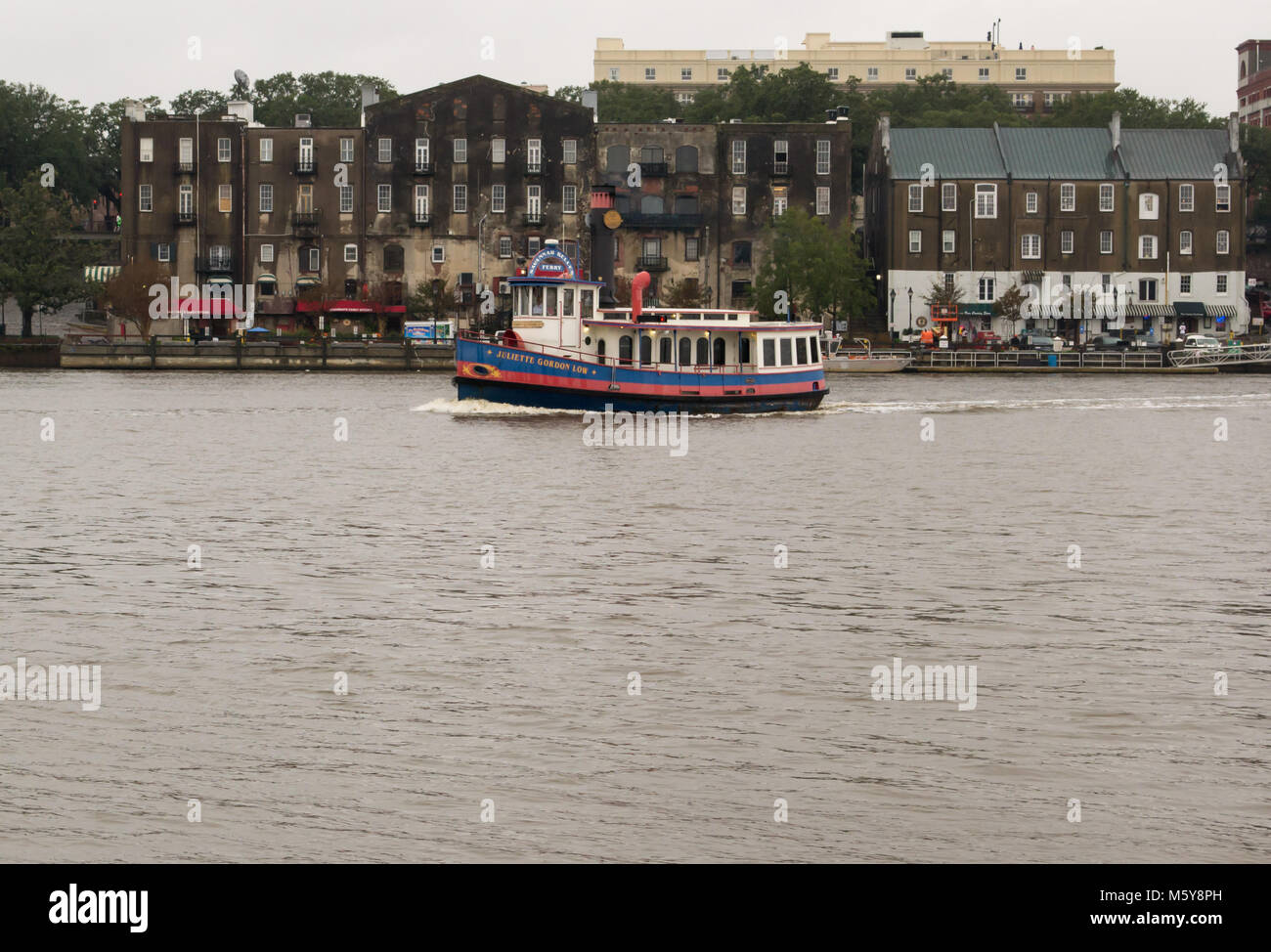 Old time Riverboat in historic Savannah, GA, USA Stock Photo - Alamy
