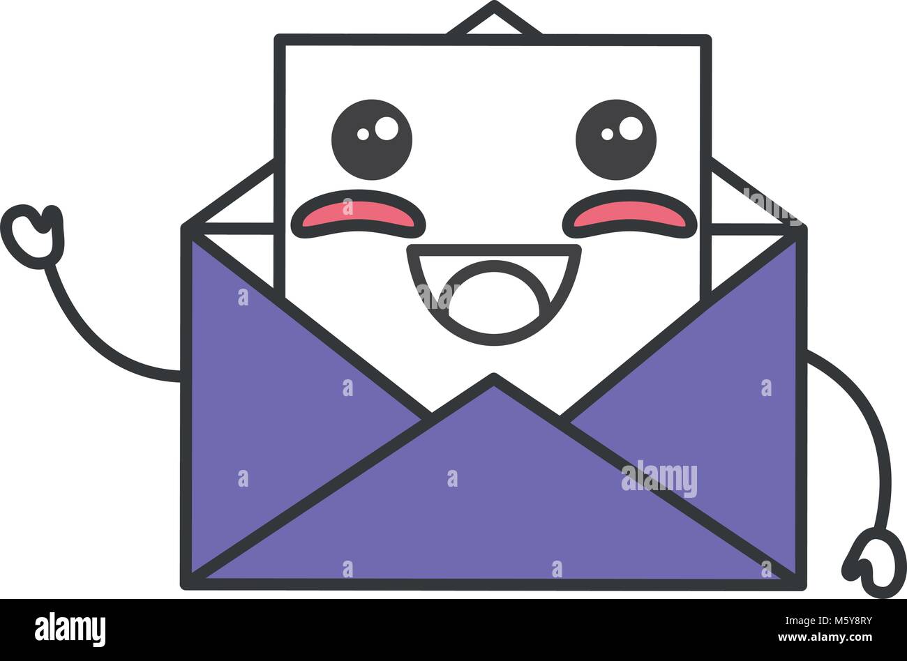 envelope mail kawaii character Stock Vector Image & Art - Alamy