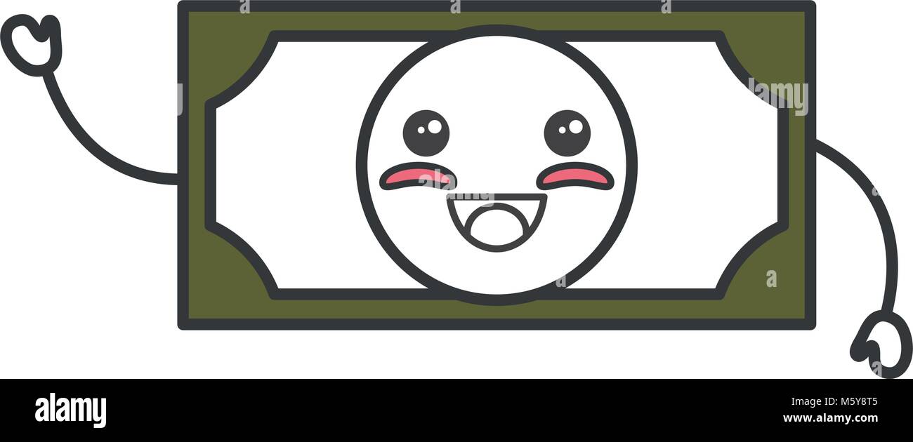 Kawaii money bill icon Stock Vector Images - Alamy
