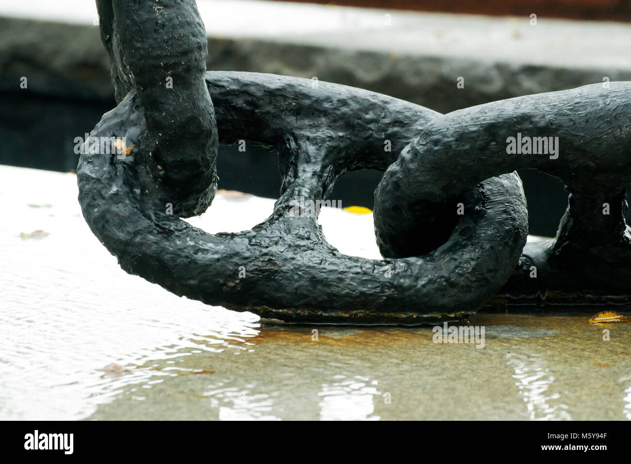 Closeup abstract - chain from boat anchor used in a large ship Stock ...