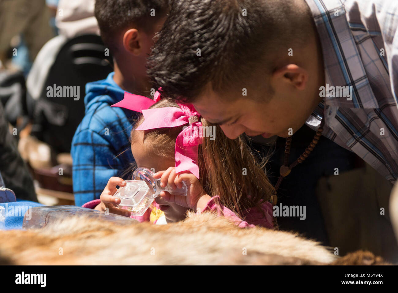Child exploring at the Joshua Tree National Park booth at Stock Photo ...