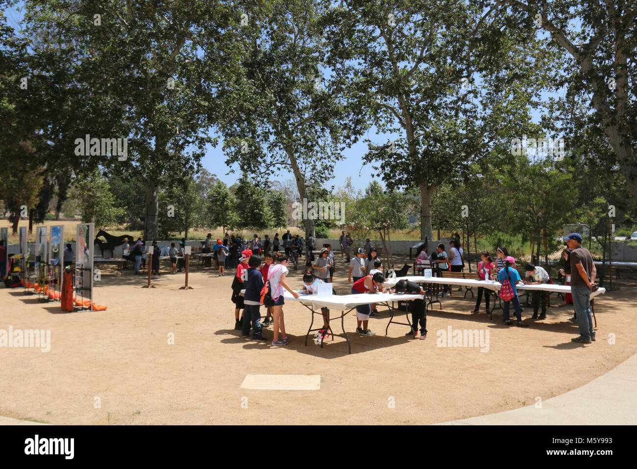 Courtyard Activities. Students engage in EKiP activities Stock Photo ...