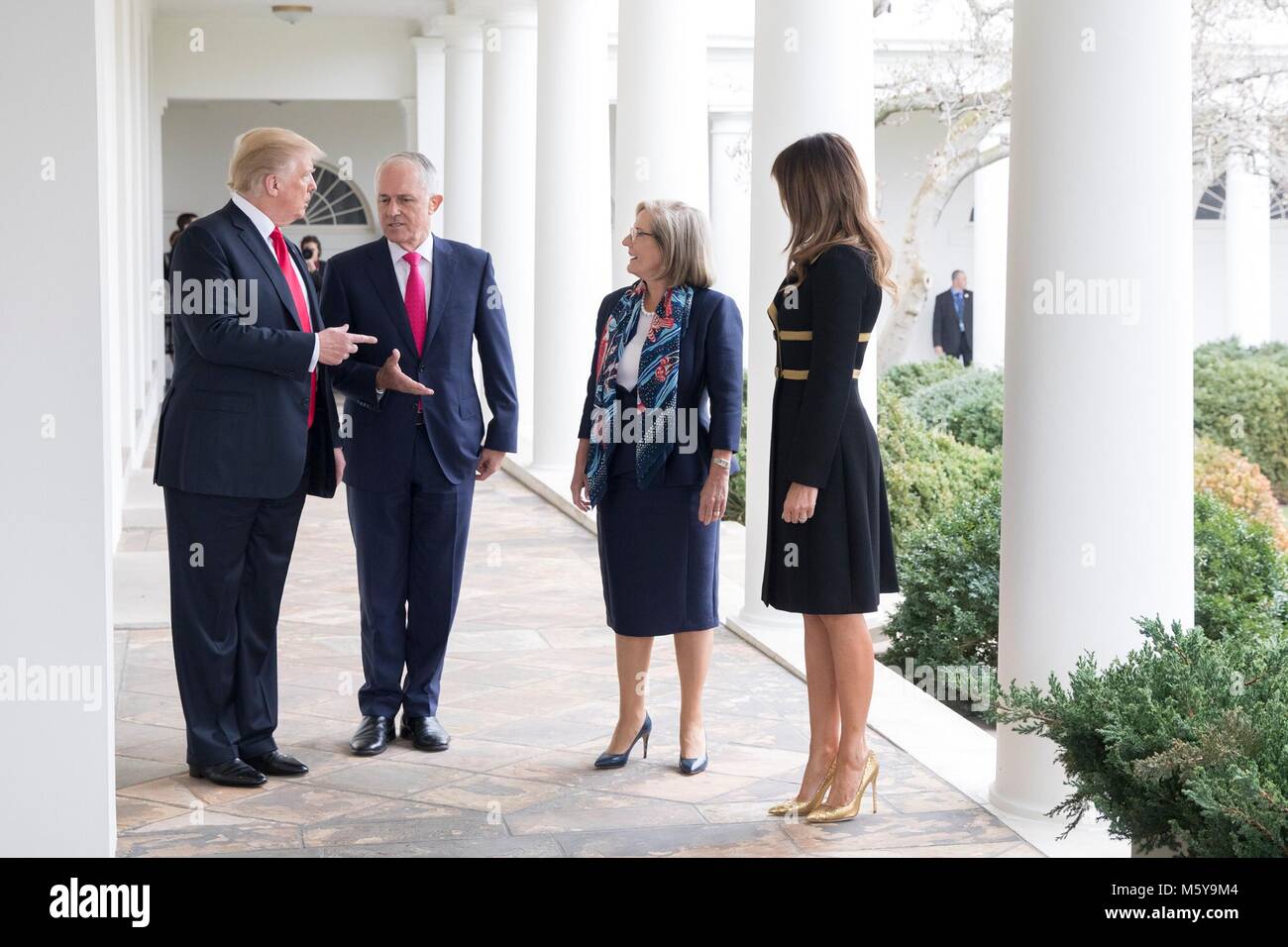 U.S President Donald Trump, left, and First Lady Melania Trump, right ...