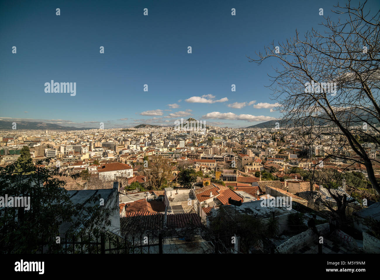 Aerial view of Athens city, from Parthenon Acropolis, Greece Stock ...