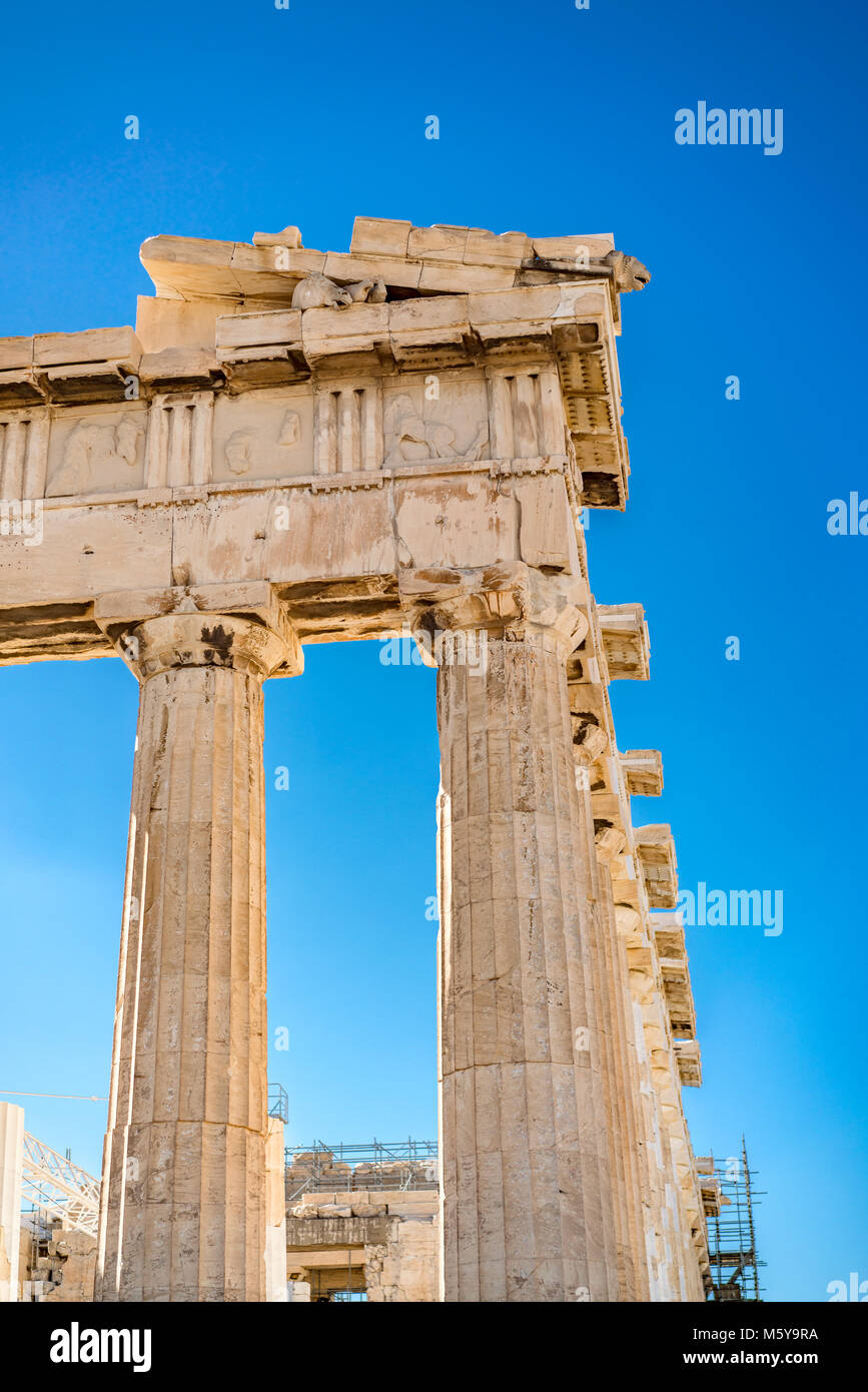Details at Parthenon Acropolis of Athens Archaeological Place Stock ...