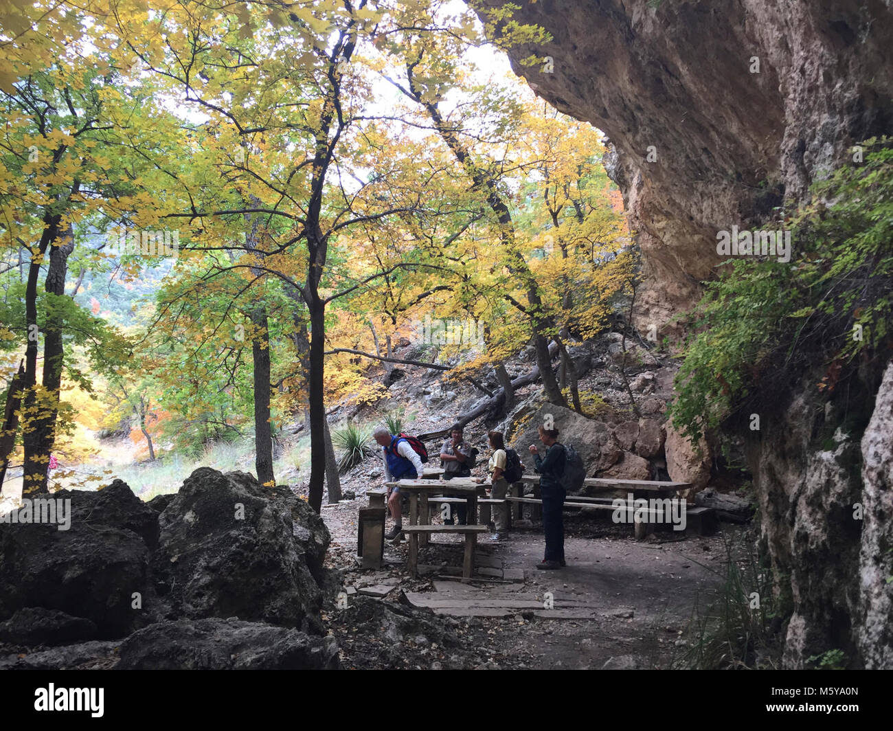 Hikers at The Grotto Stock Photo - Alamy