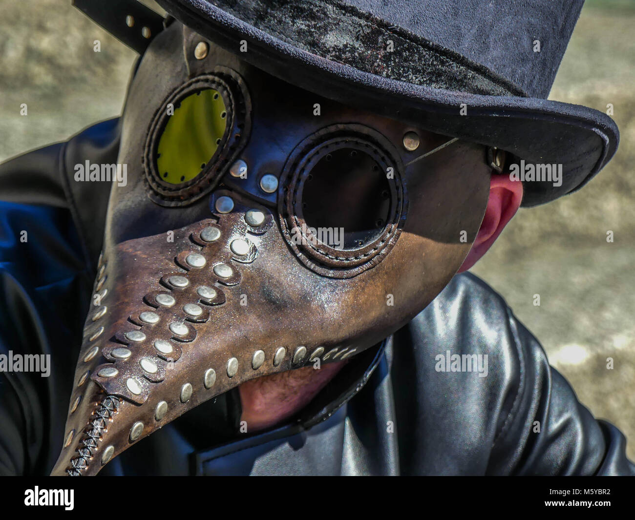 Bird mask male outdoor carnival closeup halloween Stock Photo - Alamy