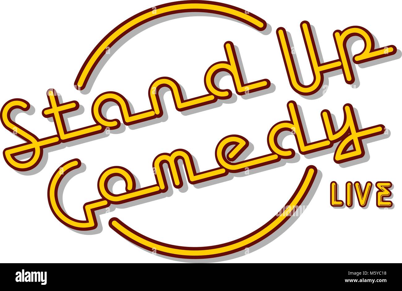 stand up comedy neon sign lamp vector art illustration Stock Vector ...