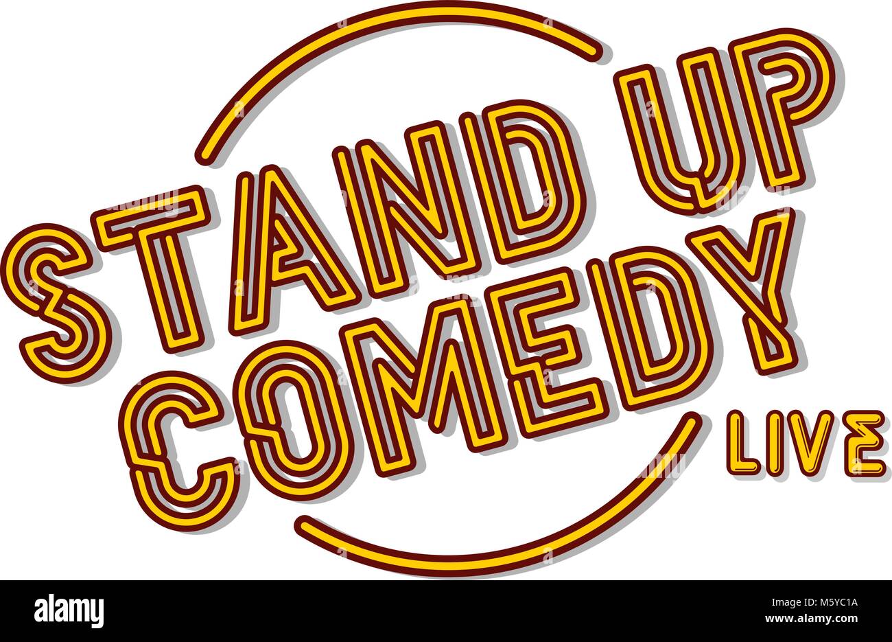 stand up comedy neon sign lamp vector art illustration Stock Vector ...