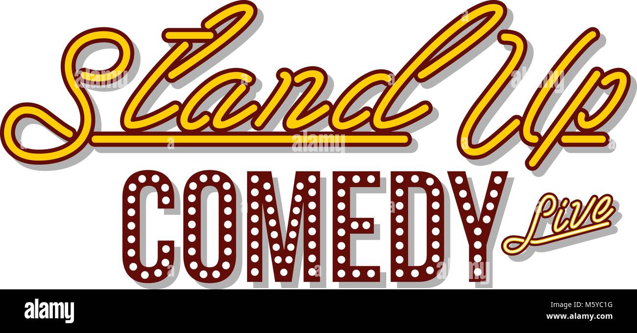 stand up comedy neon sign lamp vector art illustration Stock Vector ...