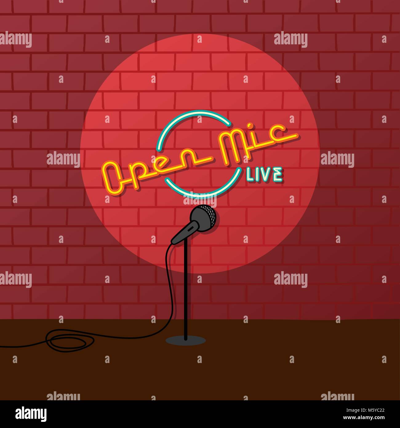 stand up comedy open mic vector art illustration Stock Vector Image ...