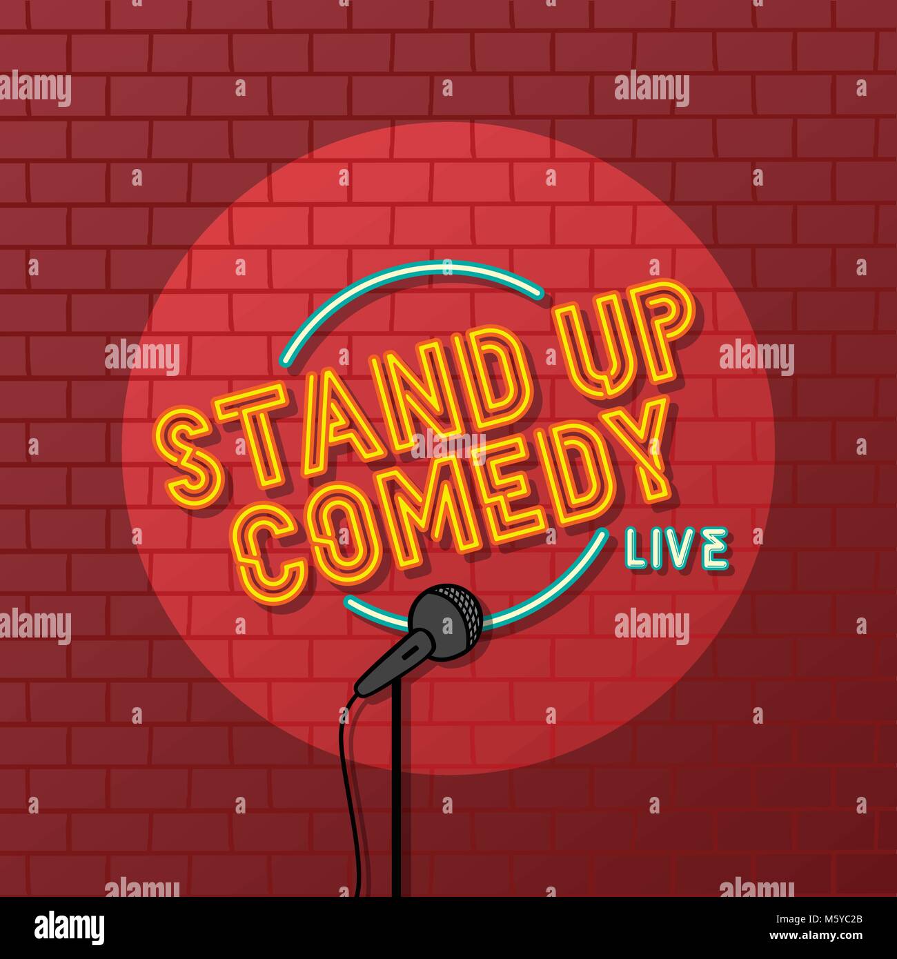 stand up comedy open mic vector art illustration Stock Vector Image ...