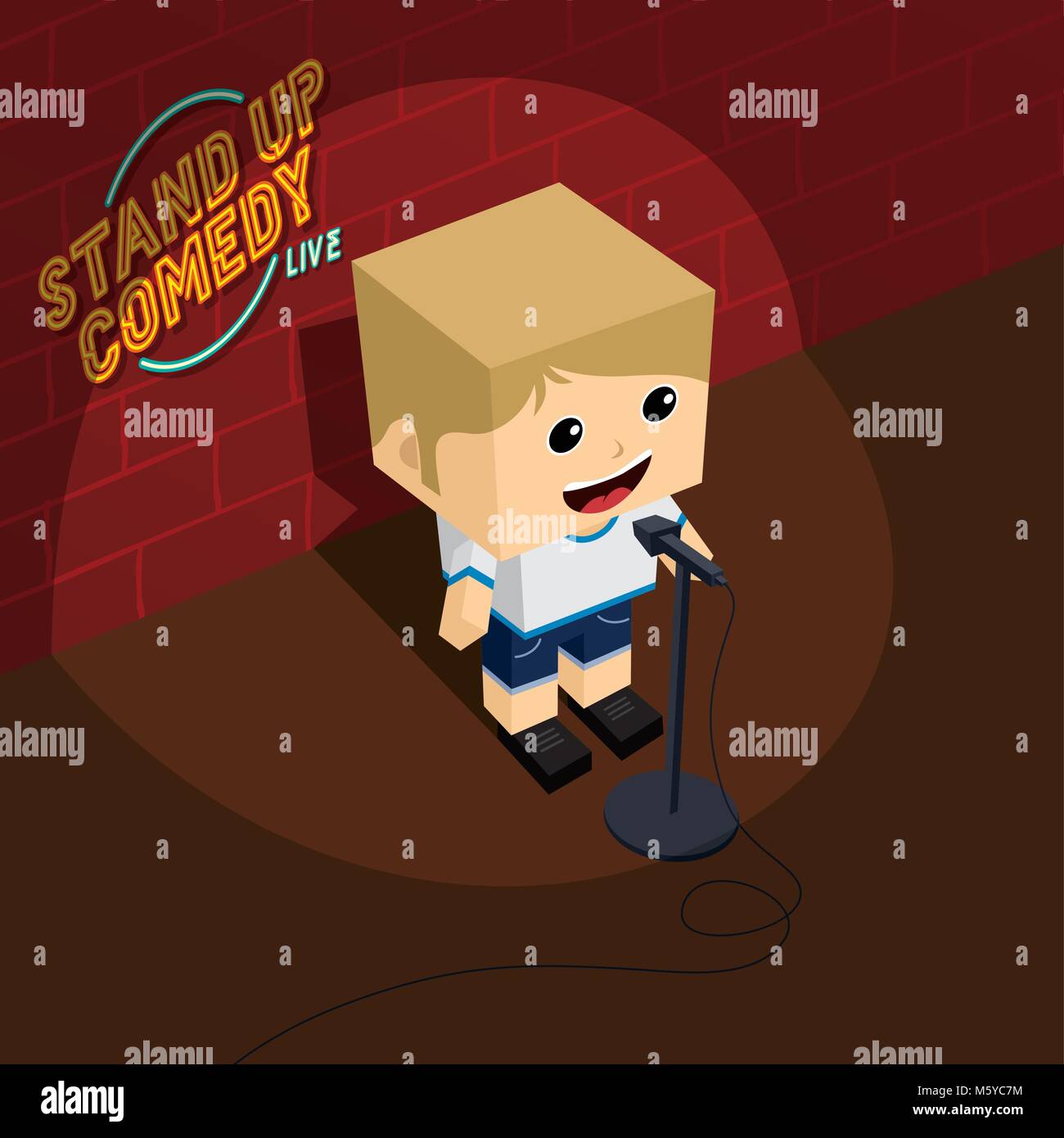 stand up comedy comic guy vector art illustration Stock Vector Image ...