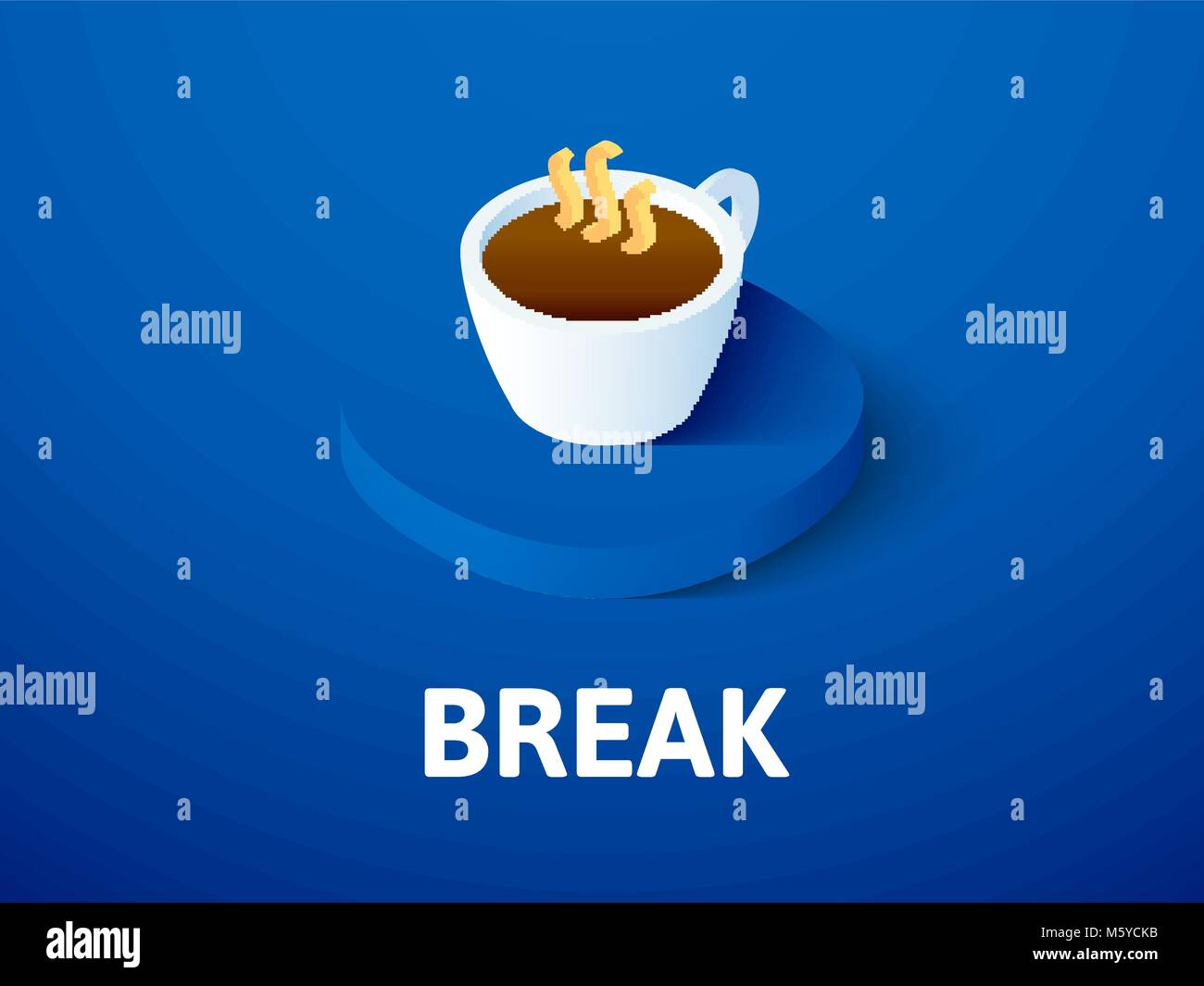 Break isometric icon, isolated on color background Stock Vector Image ...