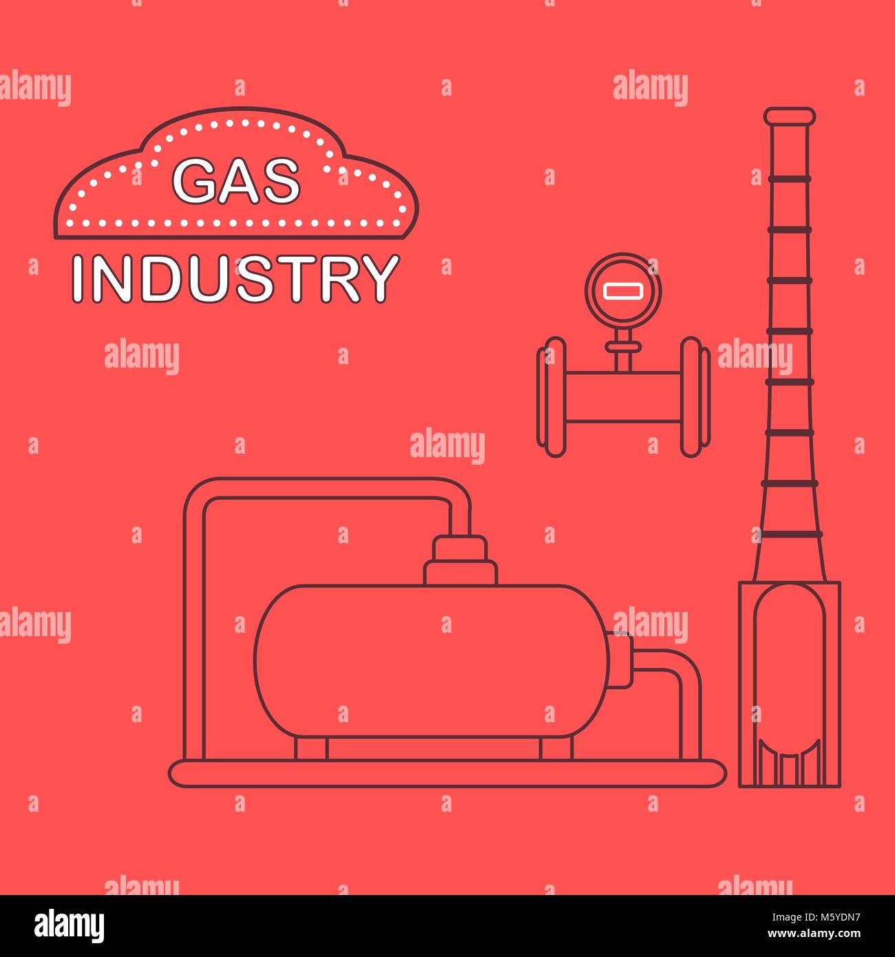 Gas processing plant. Industrial gas meter. Design for announcement ...