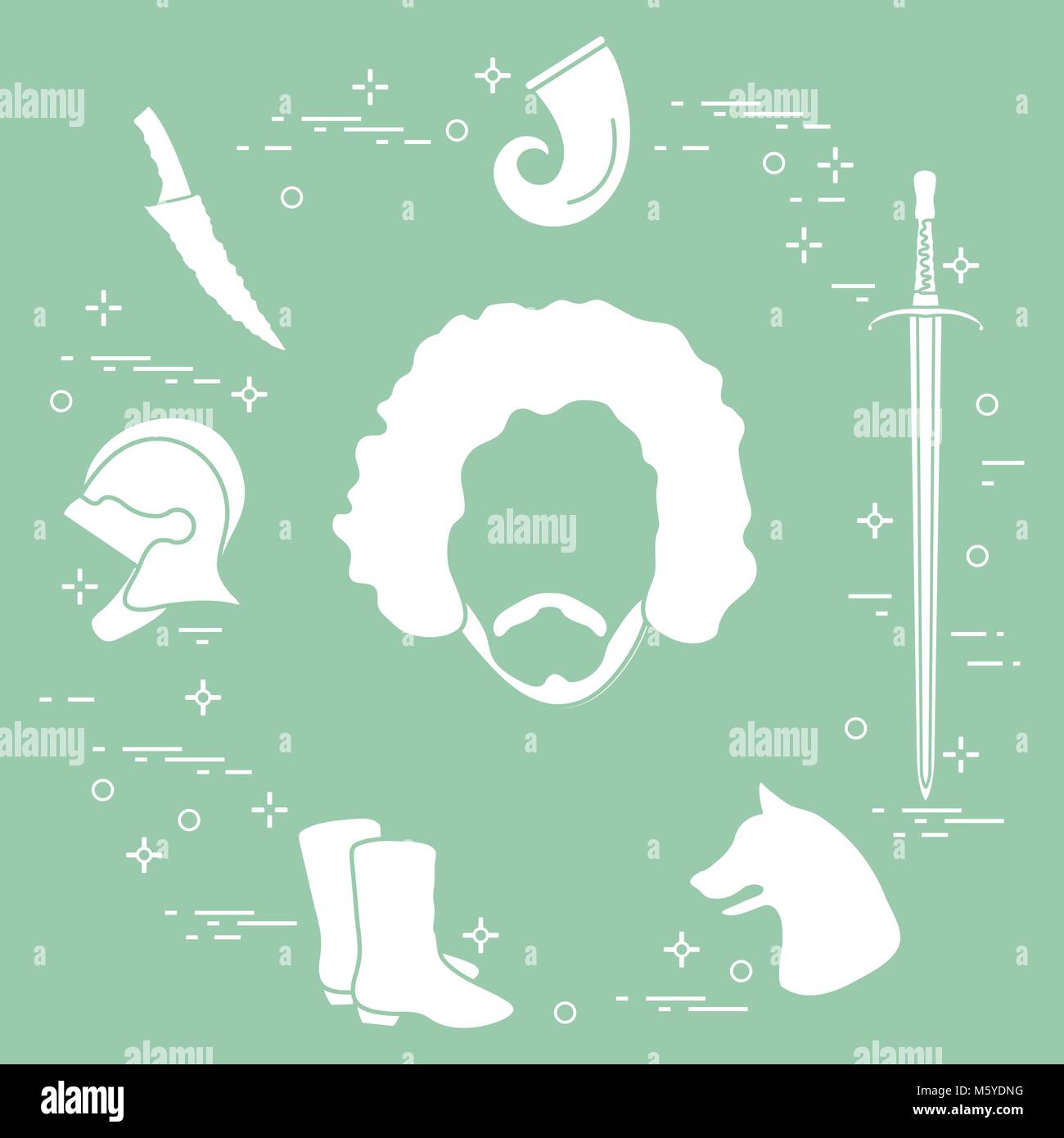 Symbols and heroes of the popular fantasy television series. Art and ...