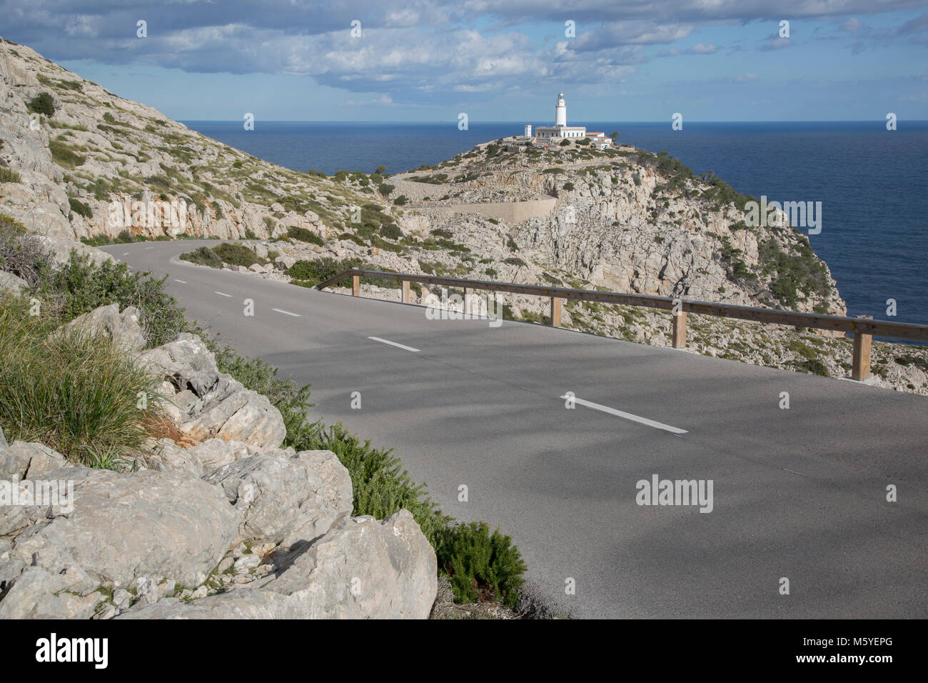 Lighthouse and Road at Formentor; Majorca; Spain Stock Photo - Alamy