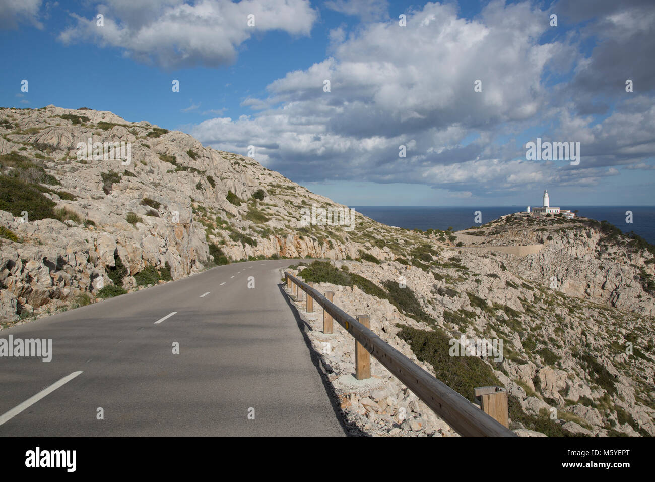 Lighthouse and Open Road; Formentor; Majorca; Spain Stock Photo - Alamy